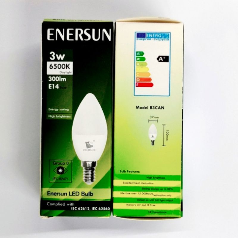 Enersun 3W LED Bulb E14 Daylight 6500K | Shopee Malaysia
