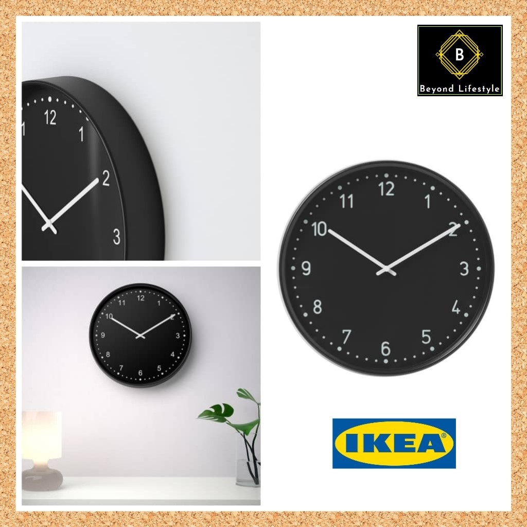 🏠ikea bondis wall clock black color 38cm ikea clock ikea wall clock jam ...