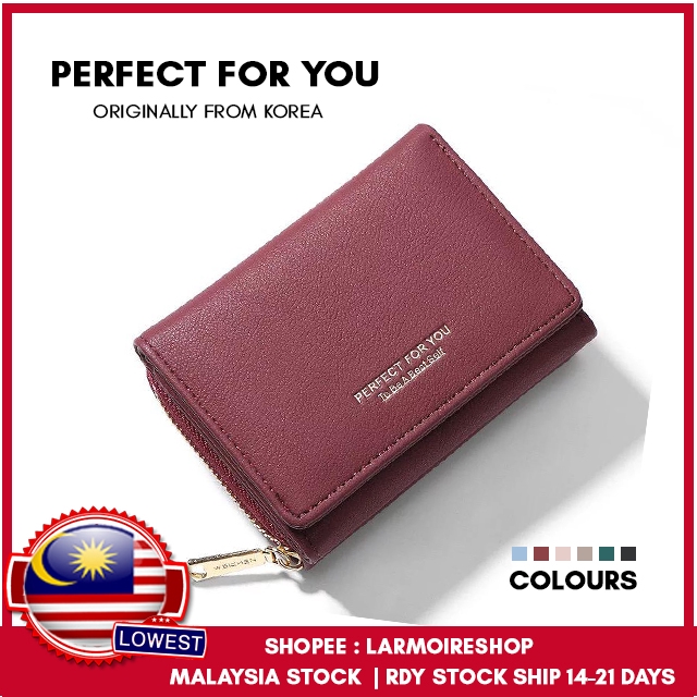 Ready Stock Korean Perfect For You Women Fold Purse & Wallet Light Pink ...