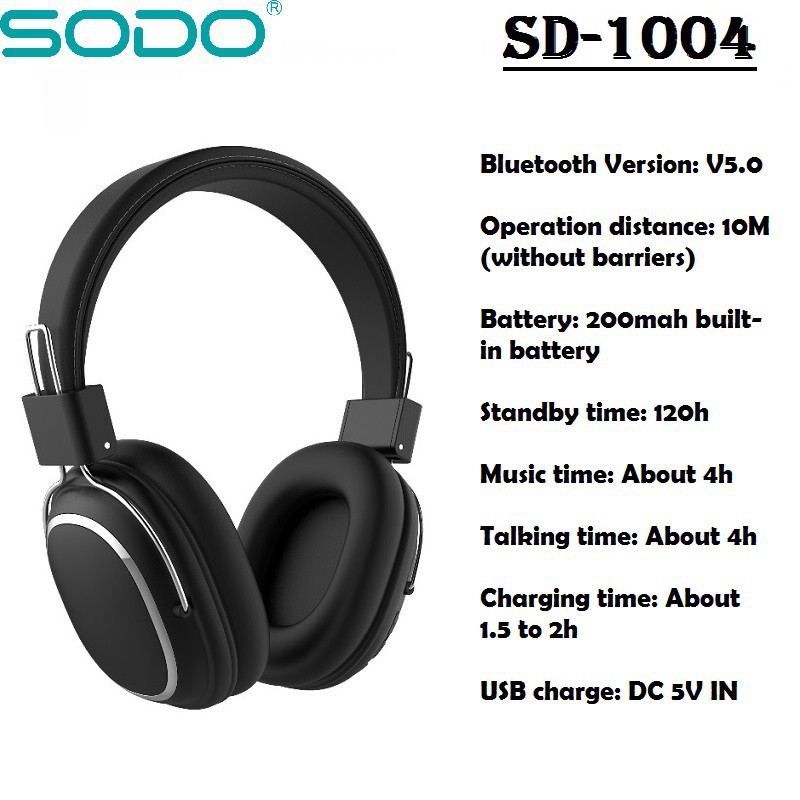 SODO SD-1004 Dual Mode (Wired & Wireless) Bluetooth 5 with AUX, TF Card ...
