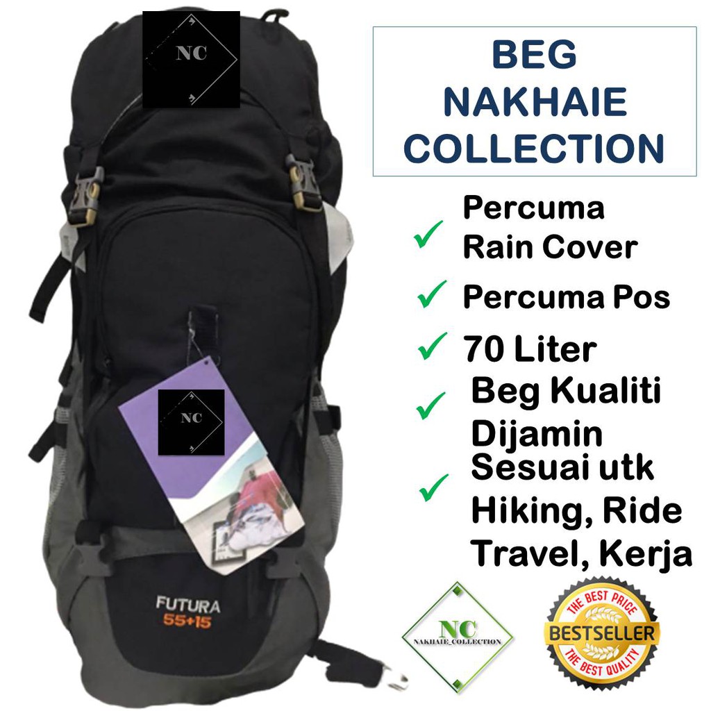 POS PERCUMA BEG PELBAGAI WARNA 70 LITER[Beg Travel Hiking Nakhaie ...