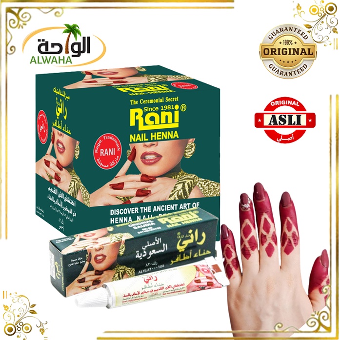 Rani Nail Henna Rani Natural Paste Inai Rani (ORIGINAL FROM SAUDI) 6g ...