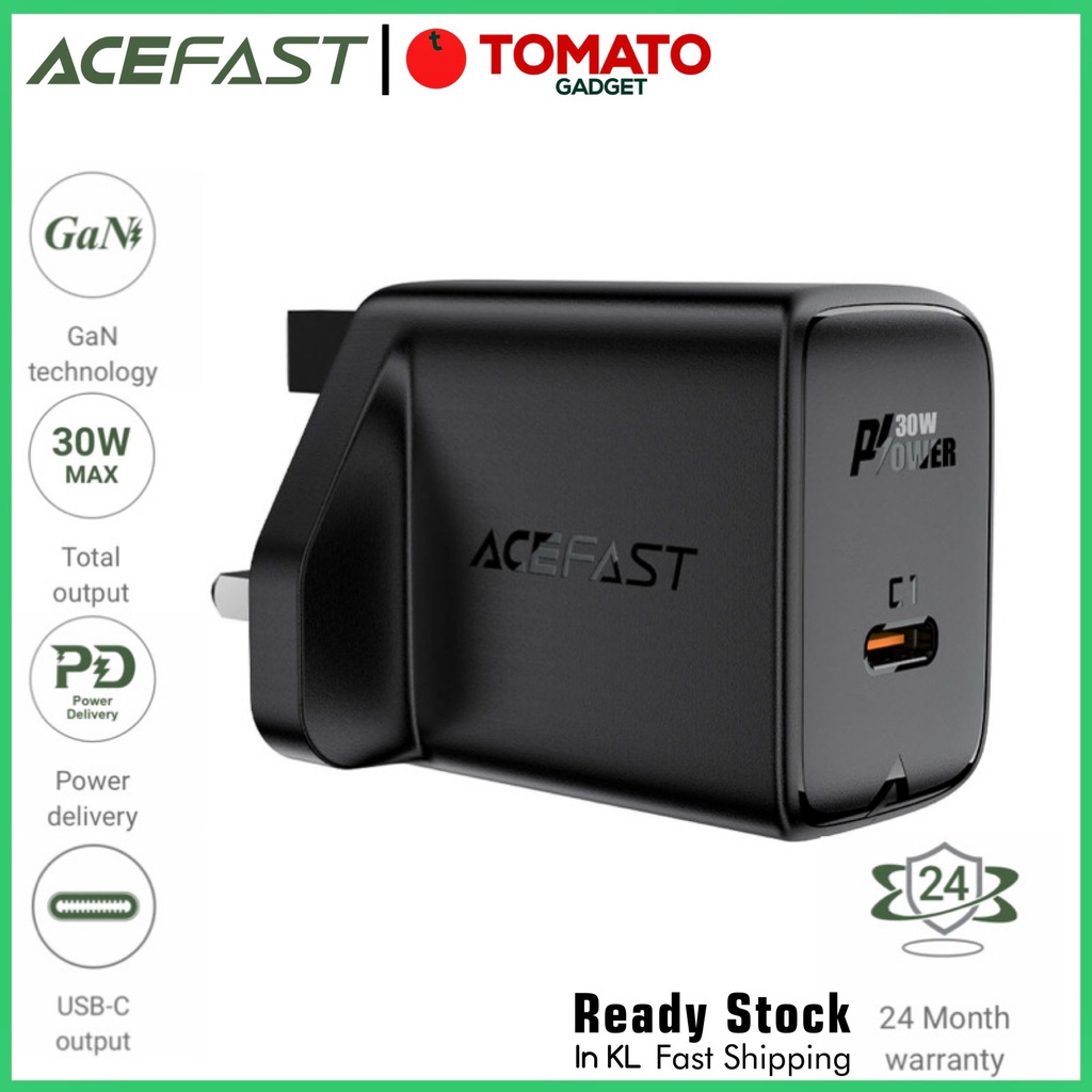 ACEFAST Gan fast charger GaN PD30W output UK plug Type C Usb-C Charger ...