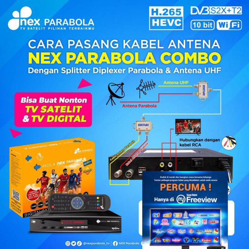 Nex Parabola Combo FREE ALL CHANNEL READY STOCK!!! | Shopee Malaysia