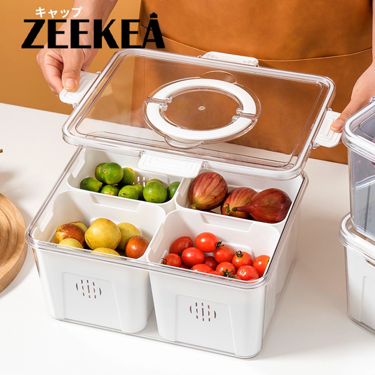 Zeekea Food Storage Containers Stackable Refrigerator Organizer Bins ...