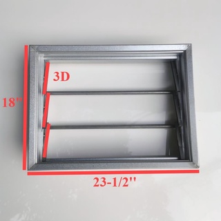 Metal Window Frame Fixed Glass Louvres 3D1L 23.5inch x 18inch / Frame ...