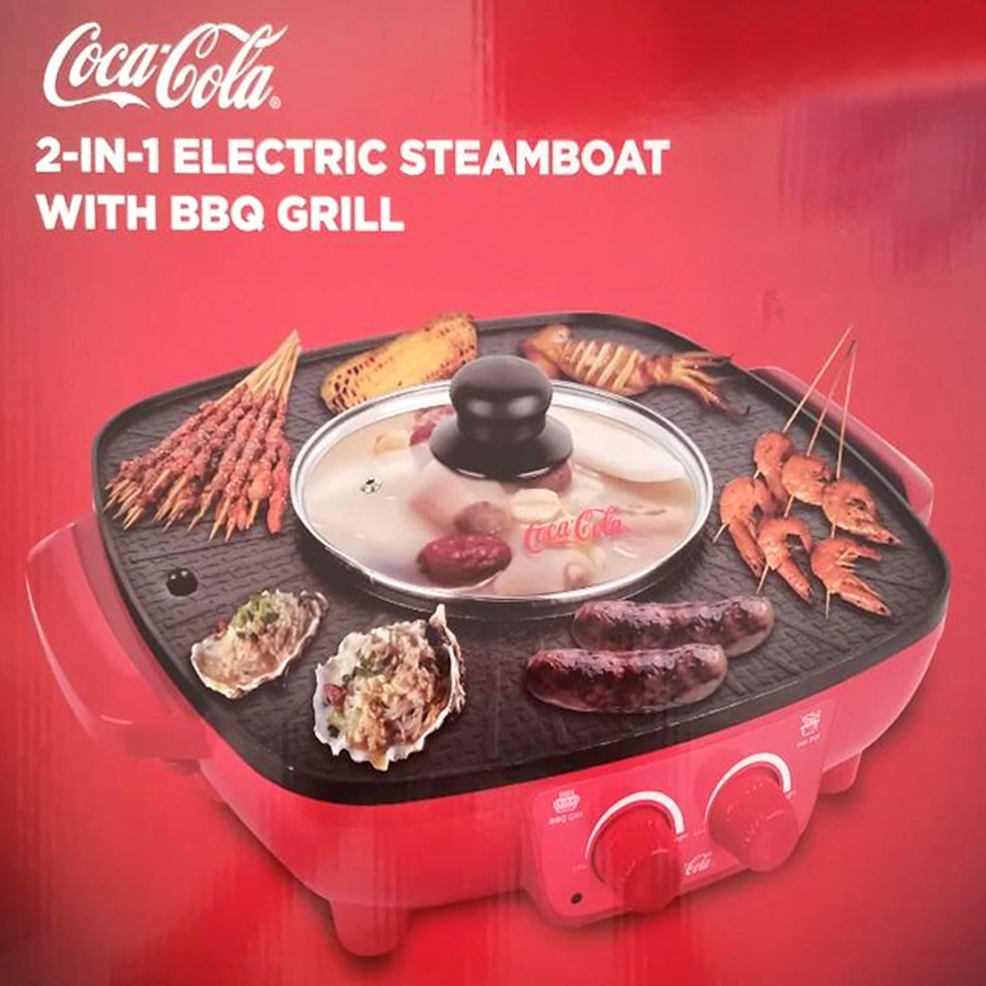 Coca Cola 2 in 1 Electric Steamboat & BBQ Grill Original Limited ...