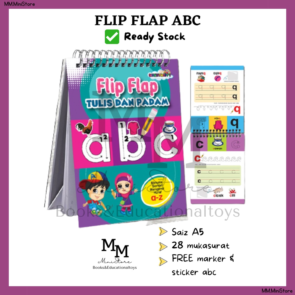 Flip Flap ABC Tulis Padam (Mommy Happy) | Buku Belajar Menulis Prasekolah Kids Learn To Write ...