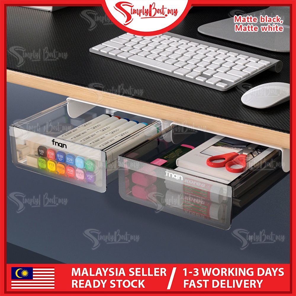 SIMPLYBEST Invisible Under Desk Drawer Table Stationary Add On Drawer ...