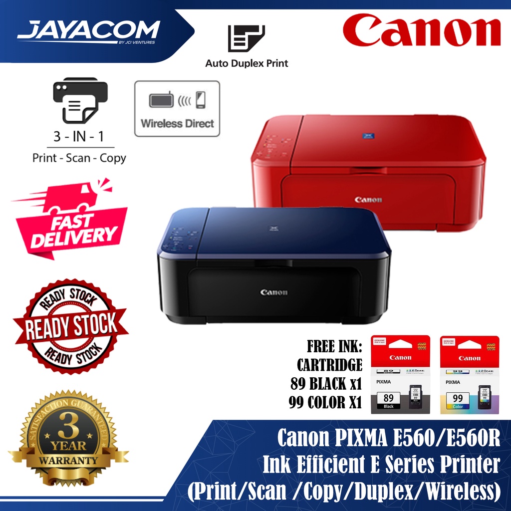 Canon PIXMA E560/E560R Ink Efficient E Series Printer (Print/Scan /Copy/Duplex/Wireless ...