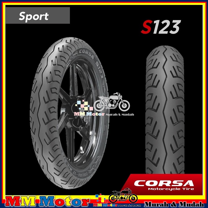 CORSA S123 TUBELESS MOTORCYCLE TIRE TYRE TAYAR MOTOSIKAL 17" 70/90 80/90 90/70 90/90 100/70 110/ ...