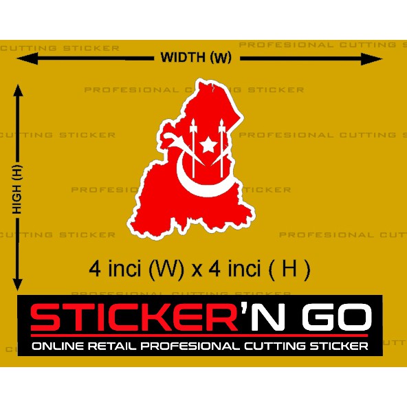 STICKER CUTTING CUSTOM NEGERI KELANTAN DESIGN | Shopee Malaysia