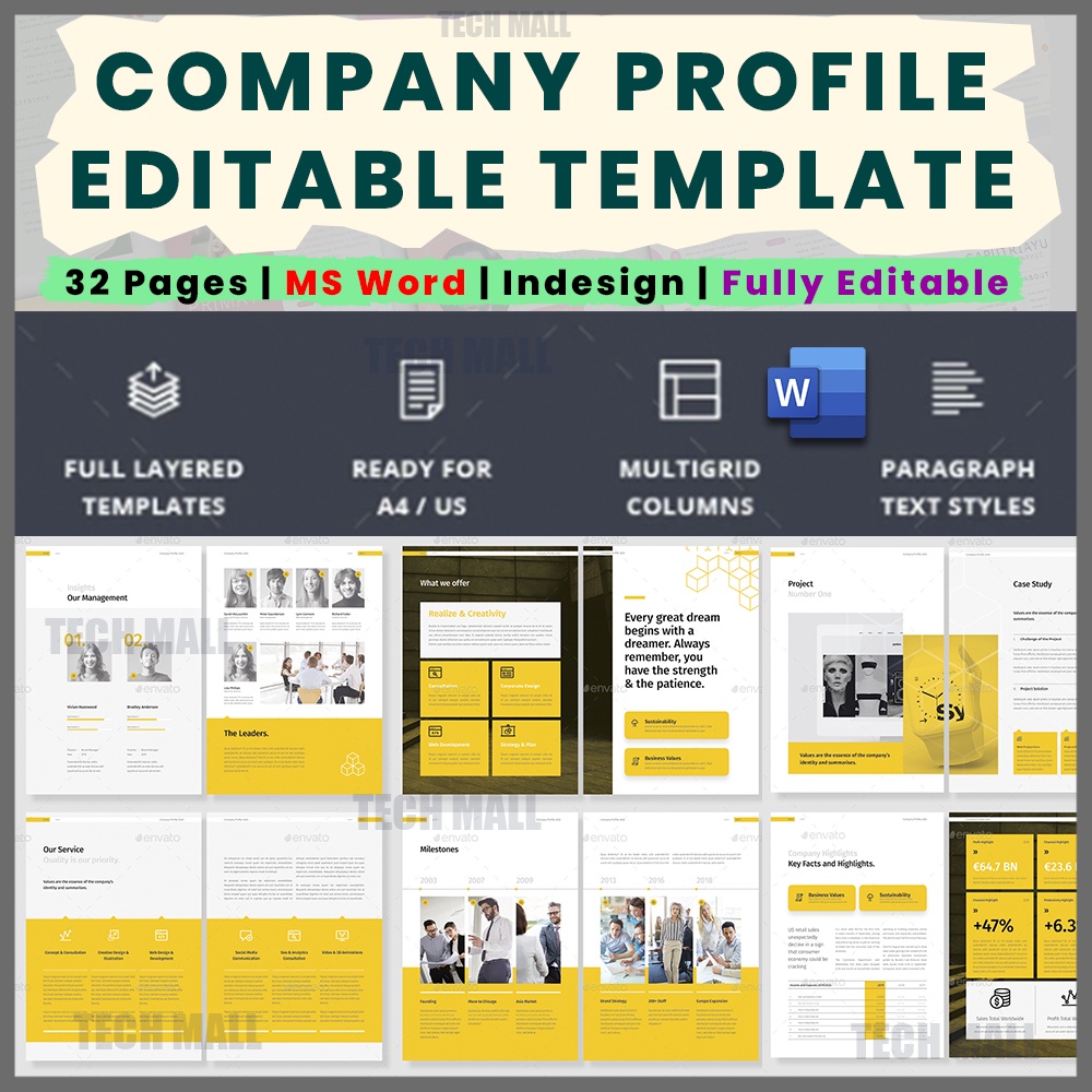 Company Profile Brochure Design Template | Fully Editable | Shopee Malaysia
