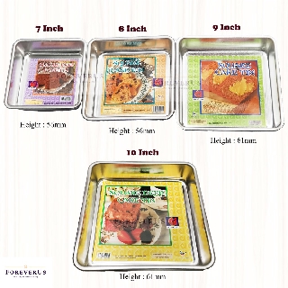 Aluminium Deep Square Cake Mould - 7 / 8 / 9 /10 Inch | Loyang Kek Segi ...