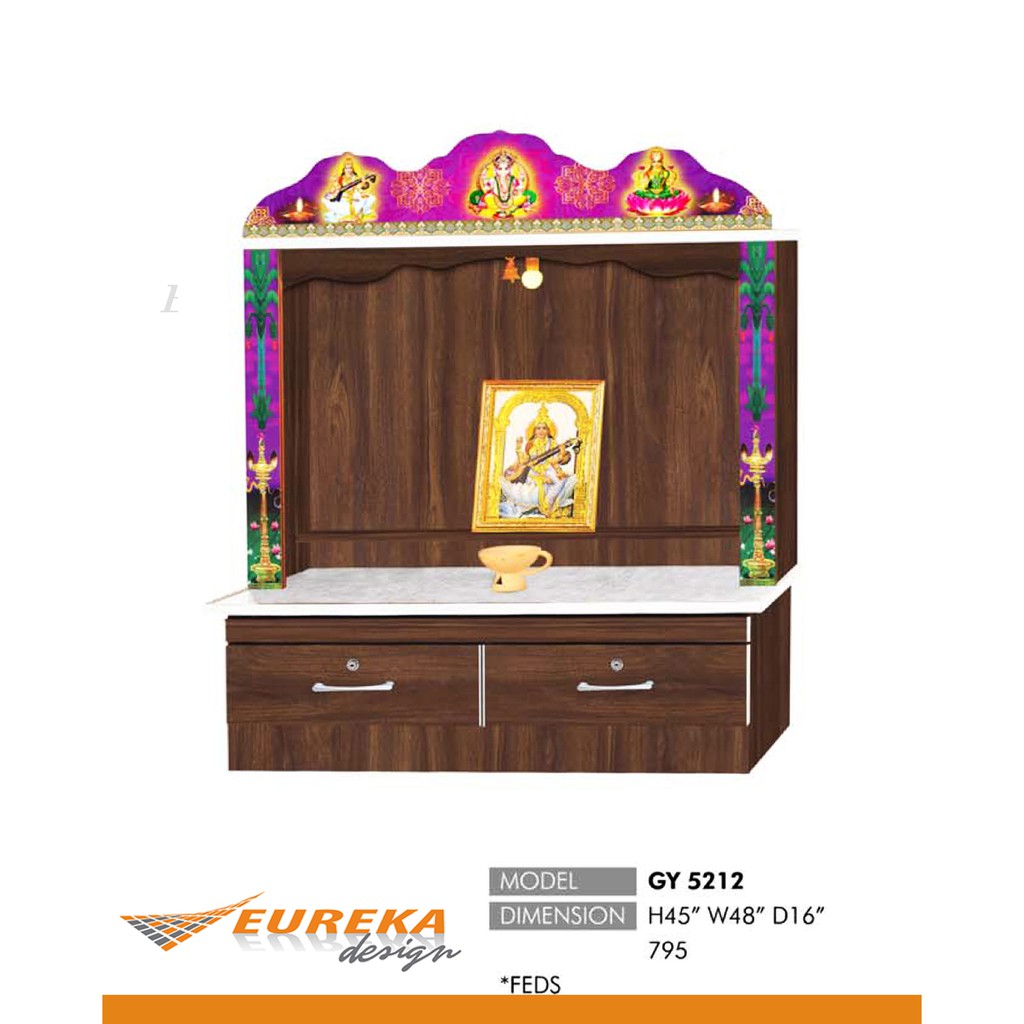 EUREKA Hindi Altar Prayers Cabinet Indian (Deliver & Installation Klang ...