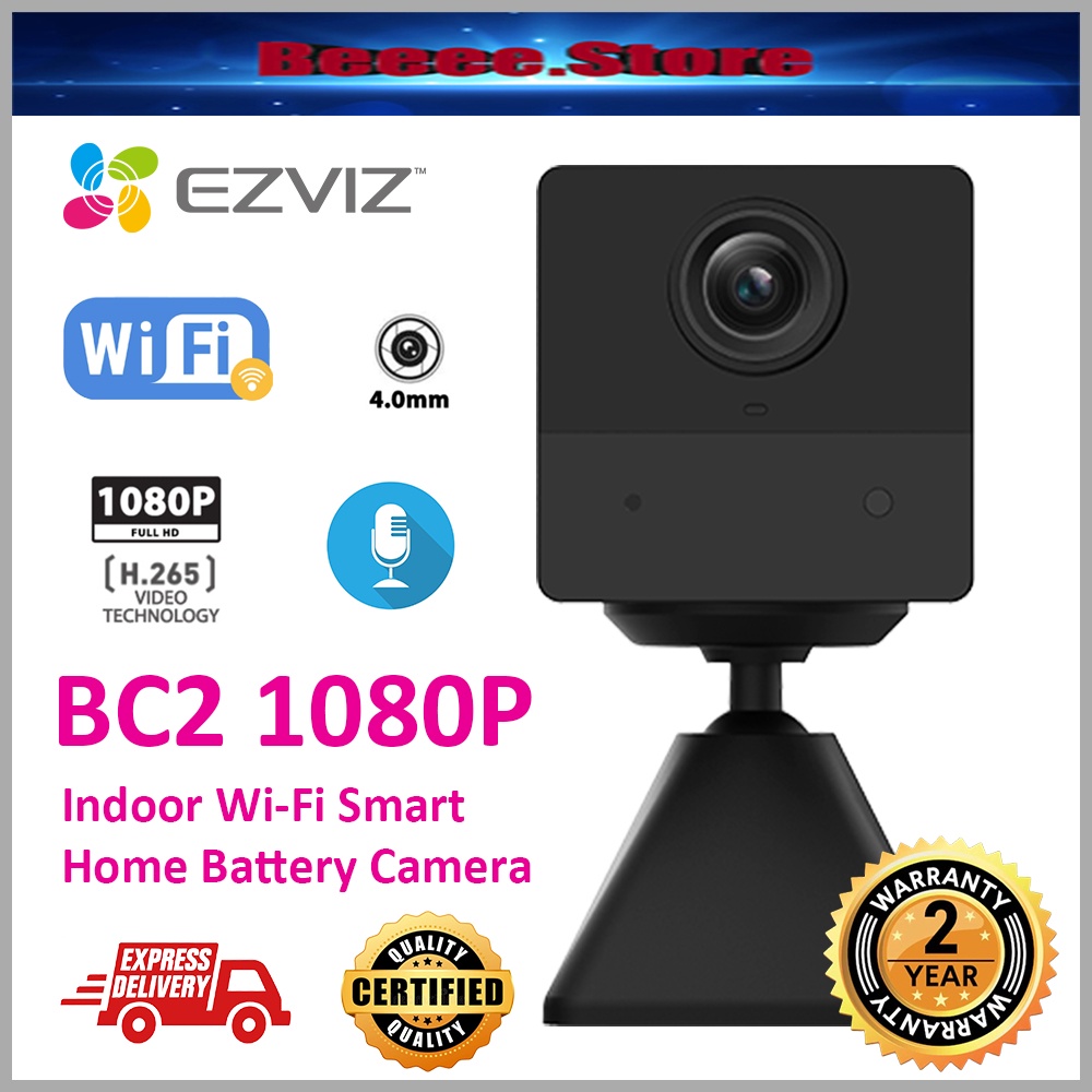 EZVIZ BC2 2MP Indoor Wi-Fi Smart Home Battery Powered Camera Smart ...