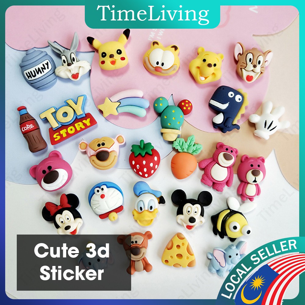 2D 3D water resistant sticker for bottle water school cute sticker ...