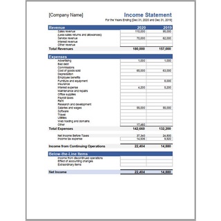 [#10] Income Statement Excel Template / Contoh Template Excel Penyata ...