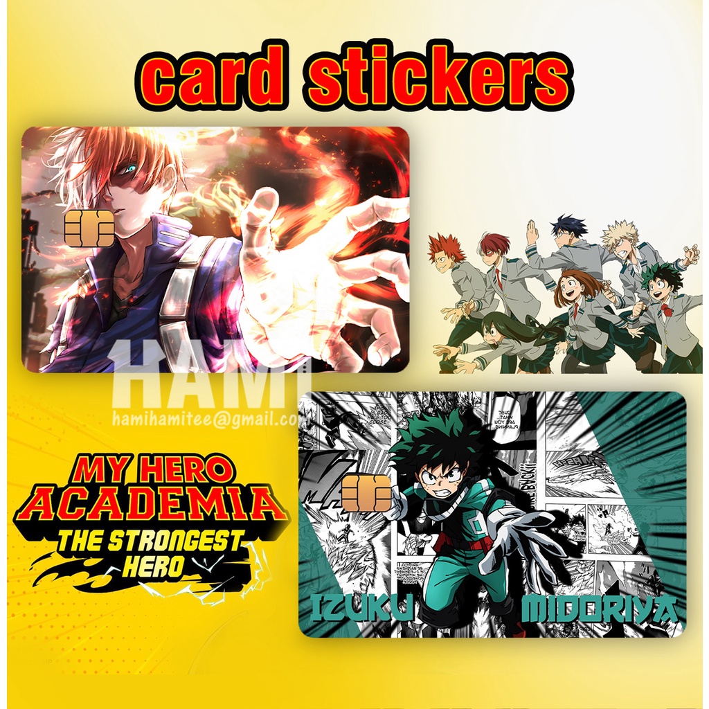 MY HERO ACADEMIA CARD STICKER - IZUKU MIDORIYA - SHOTO TODOROKI ...