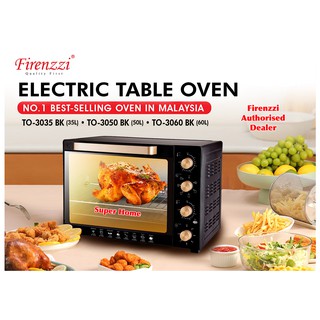 Firenzzi Electric Oven TO-3050 BK (50L) Firenzzi Oven Dual Temperature ...