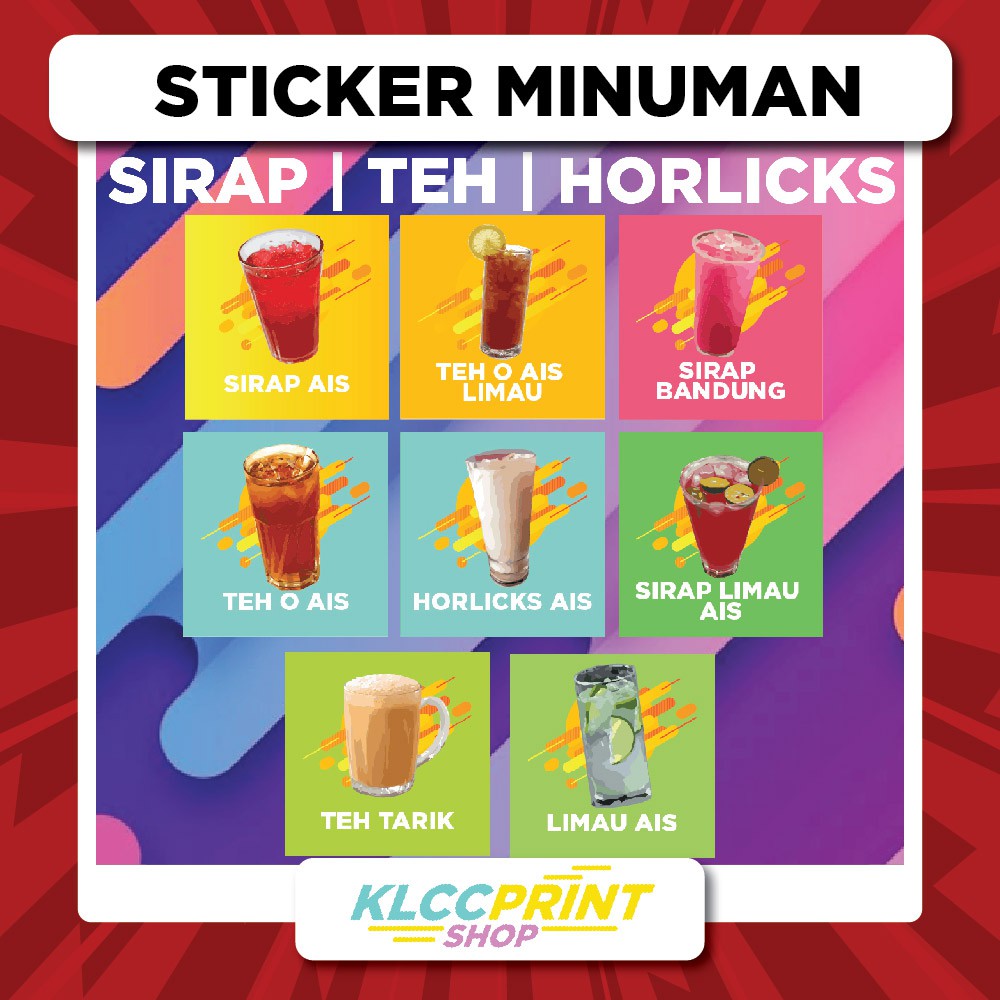 Sticker Minuman Milo Nescafe Kopi / Drinks Sticker/ Sticker Foodtruck ...