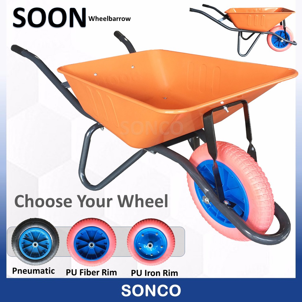 SOON Wheelbarrow 103# (Deep Bowl) Cart With Wheel PU / Pneumatic Strong ...
