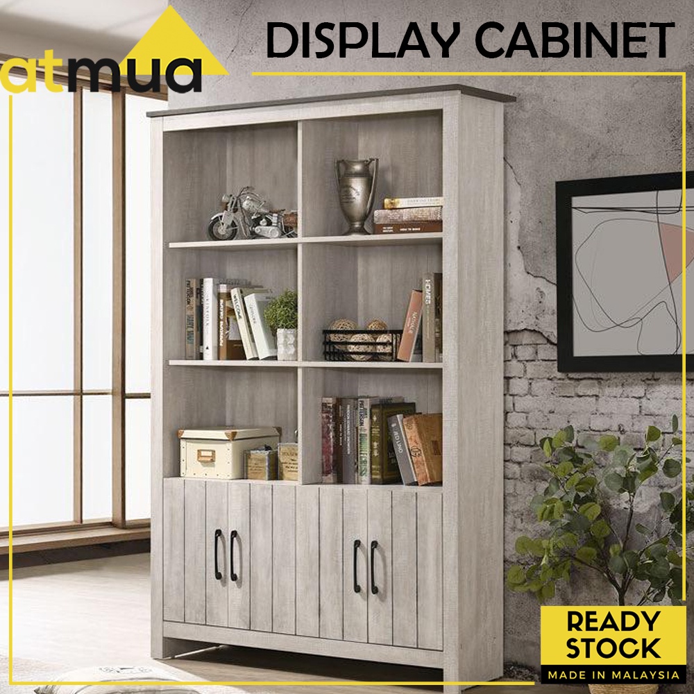 Atmua Furniture John 2 Door Display Cabinet Storage Cabinet Book Shelf ...
