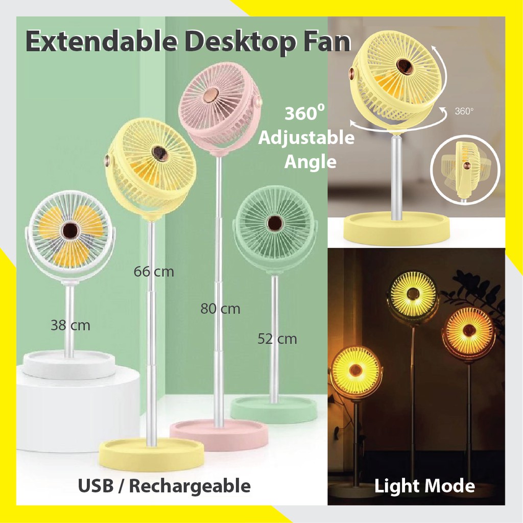 Desktop YASE YS2007 Rechargeable Portable telescopic Fan for Office ...