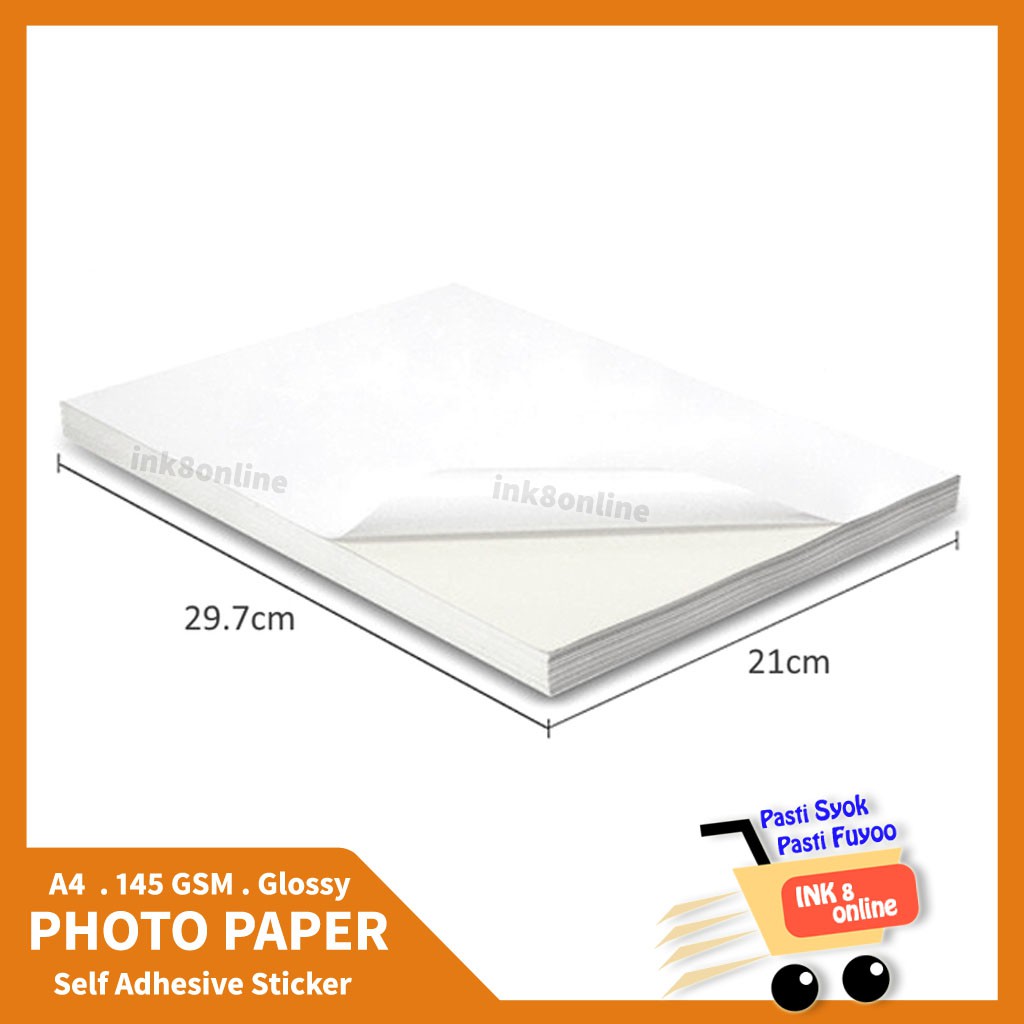 STICKER A4 Size Glossy Photo Paper 145 gsm (20 sheets per pack ...