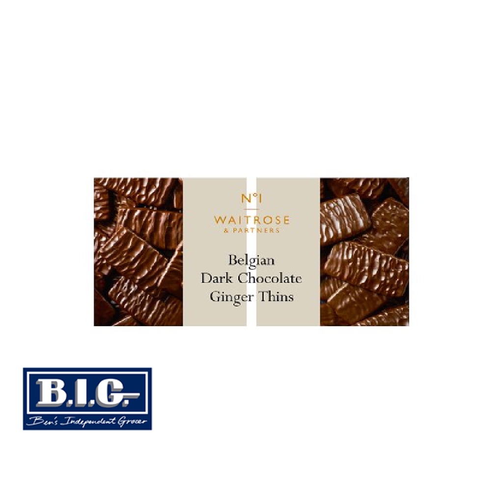 Waitrose No1 Belgian Dark Choc Ginger Thins 100g (EXP May 2023 ...