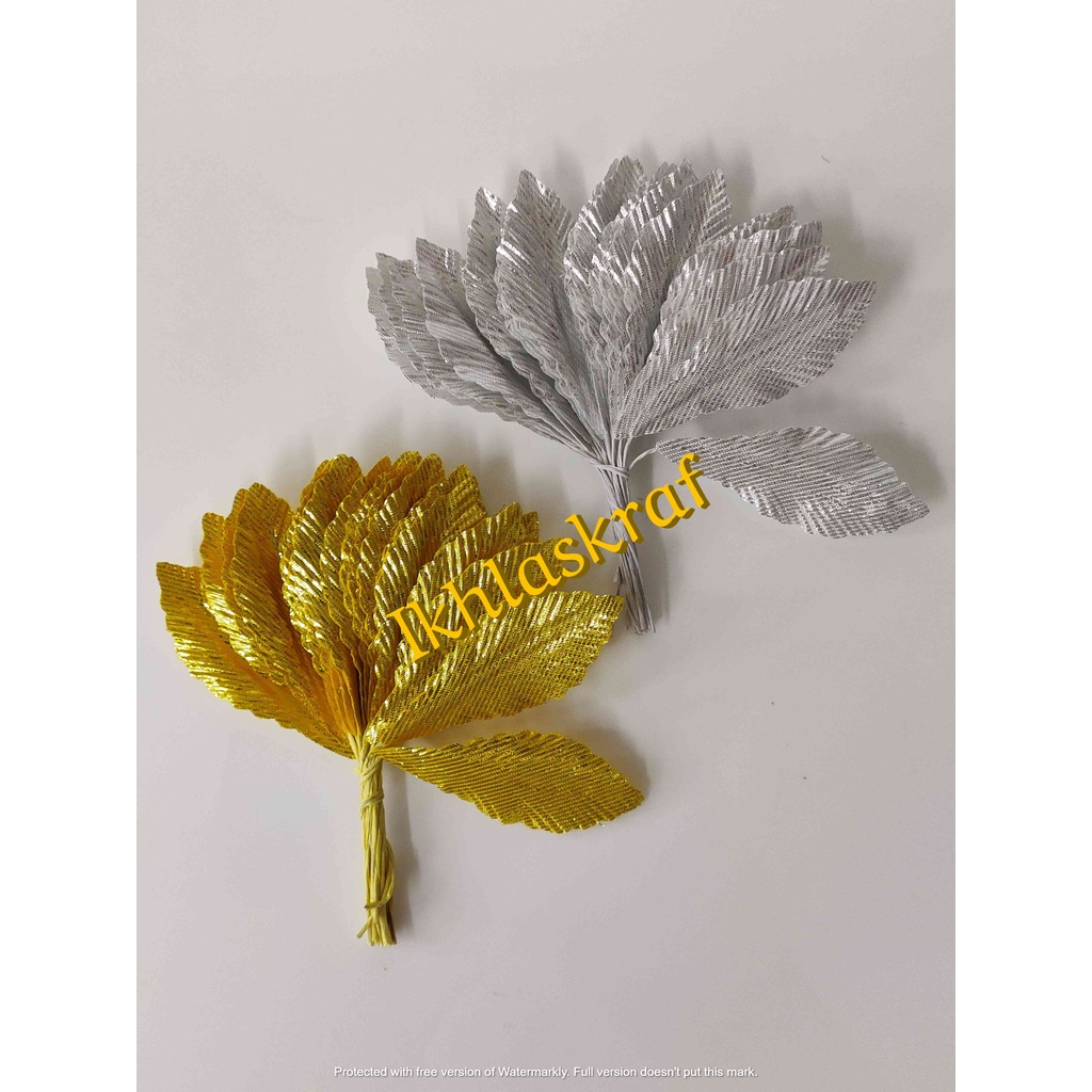 ( DN 1077 ) daun emas perak jenis panjang untuk DIY kraftangan | Shopee ...