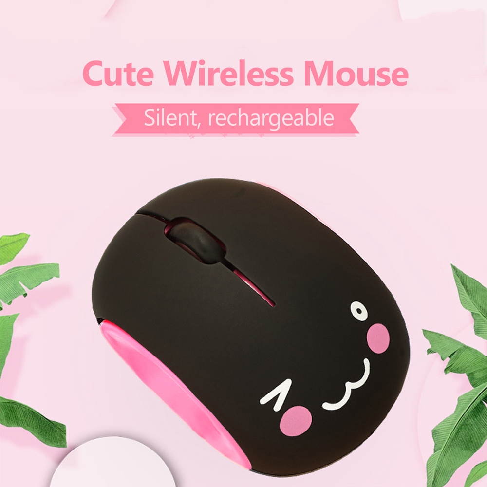 Cute Cartoon Frost Wireless Mouse Rechargeable Silent Ergonomic Optical ...