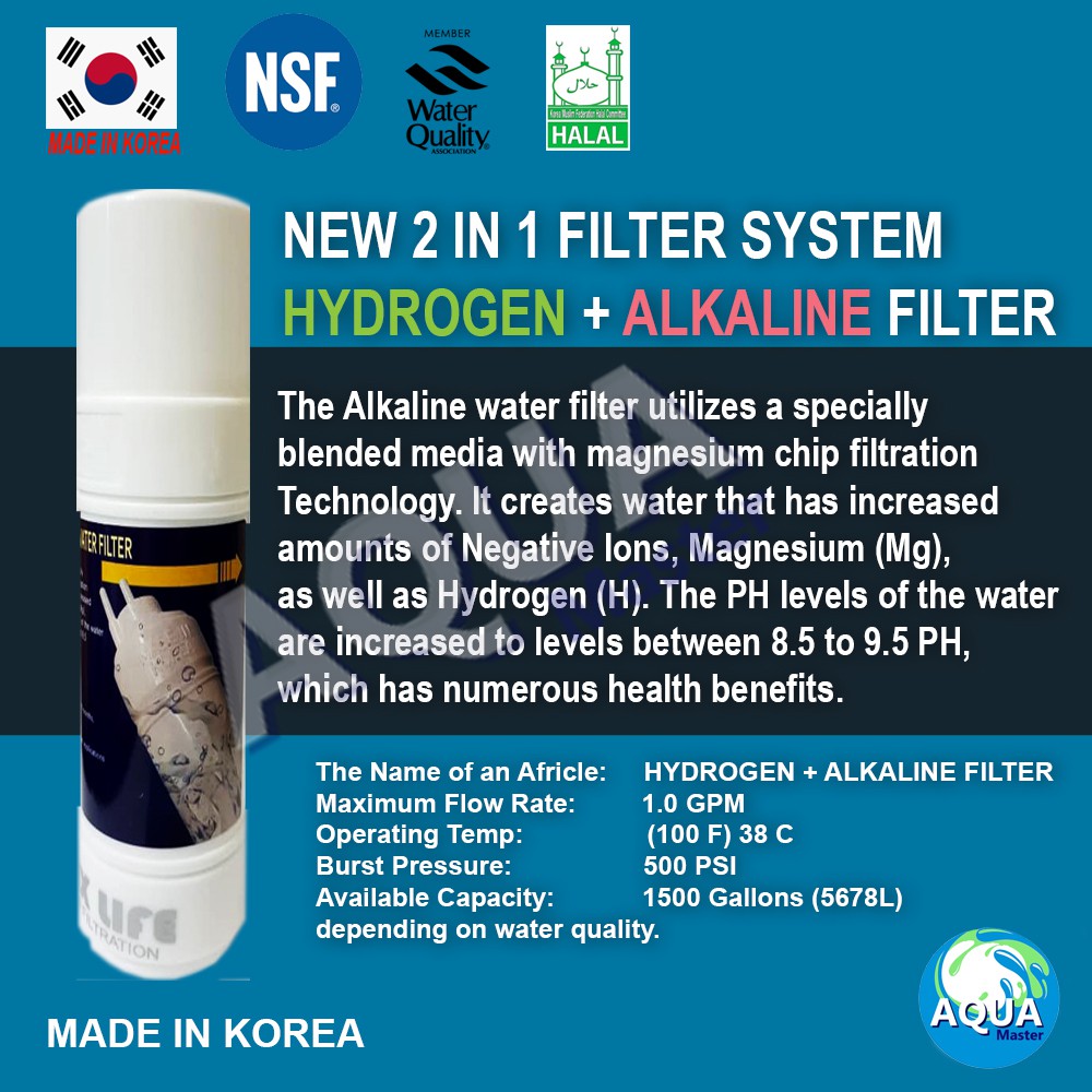 HALAL KOREA 11 INCH HYDROGEN/ALKALINE WATER FILTER | Shopee Malaysia