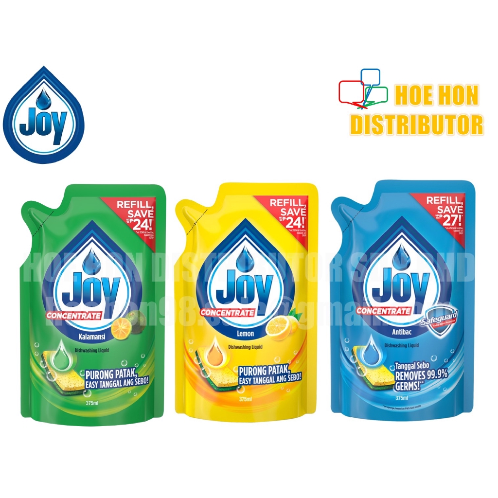 Joy Concentrated Dishwash Liquid Lime, Lemon, Antibac Refill 375ml ...
