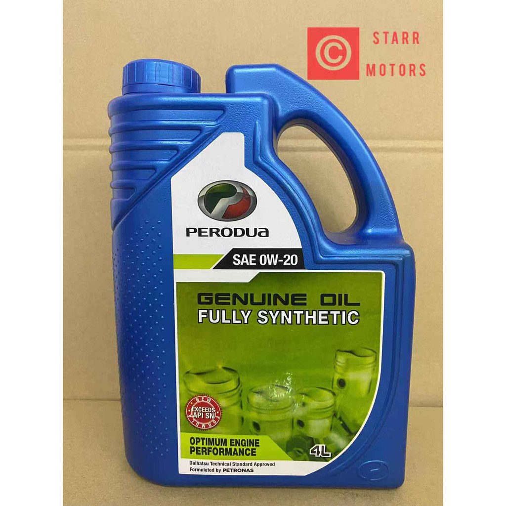 PERODUA SAE 0W-20 ENGINE OIL FULLY SYNTHETIC 0W20 (4L) | Shopee Malaysia