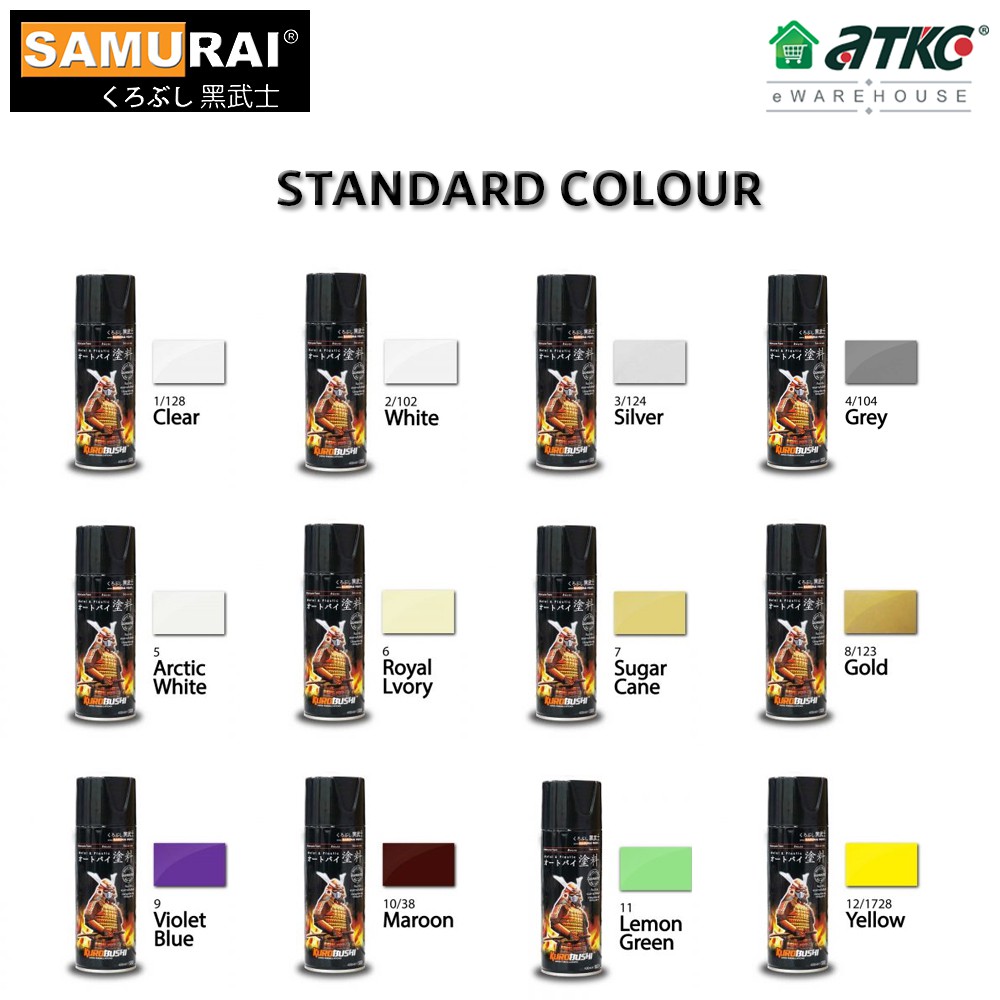 Samurai Paint Standard Colour 400ML (Chart 1) | Shopee Malaysia