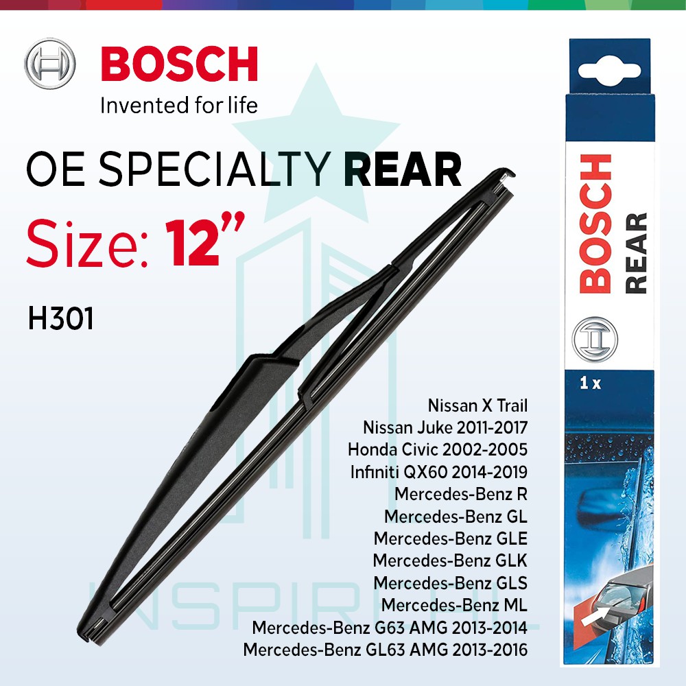 Bosch H301 OE Specialty Rear Wiper-Size:12" Ford C-Max/Honda Civic ...
