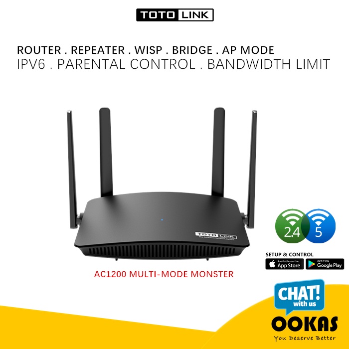 TOTOLINK A720R AC1200 MU-MIMO 5Ghz Wireless WiFi Access Point / Extender / Repeater /WISP/Router ...