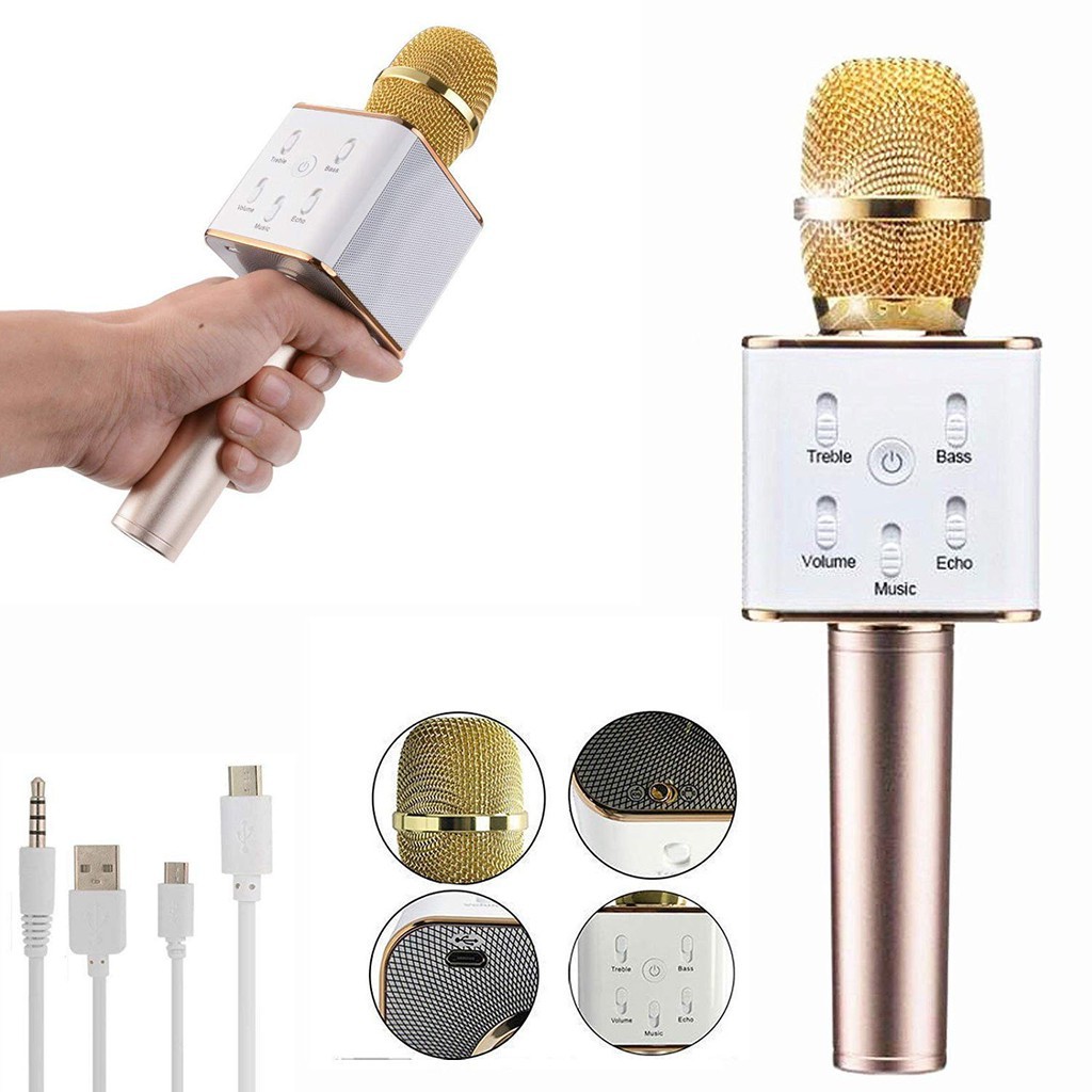 Q7 bluetooth wireless microphone k-pop song Handheld Karaoke Mic ktv ...