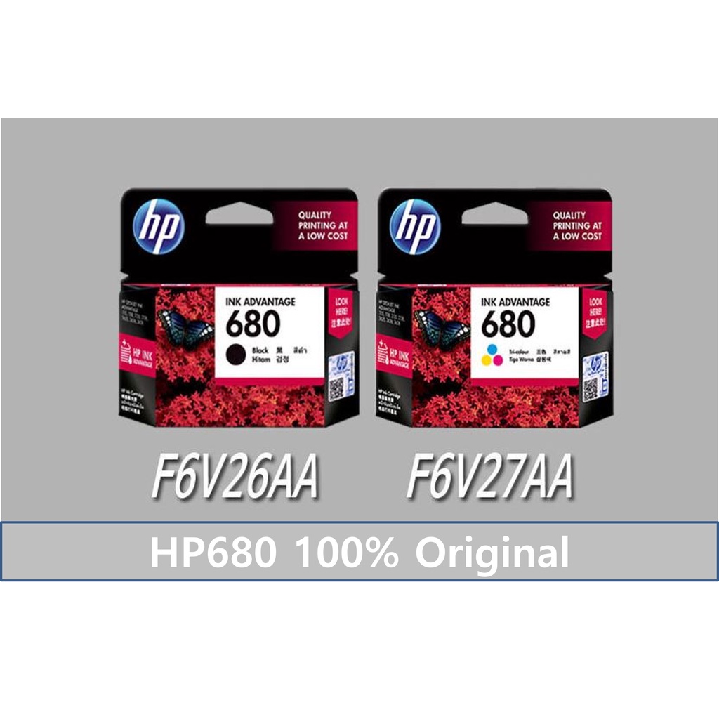 HP Original No. 680 (F6V27AA) Black, 680(F6V26AA) Color Ink Cartridge ...