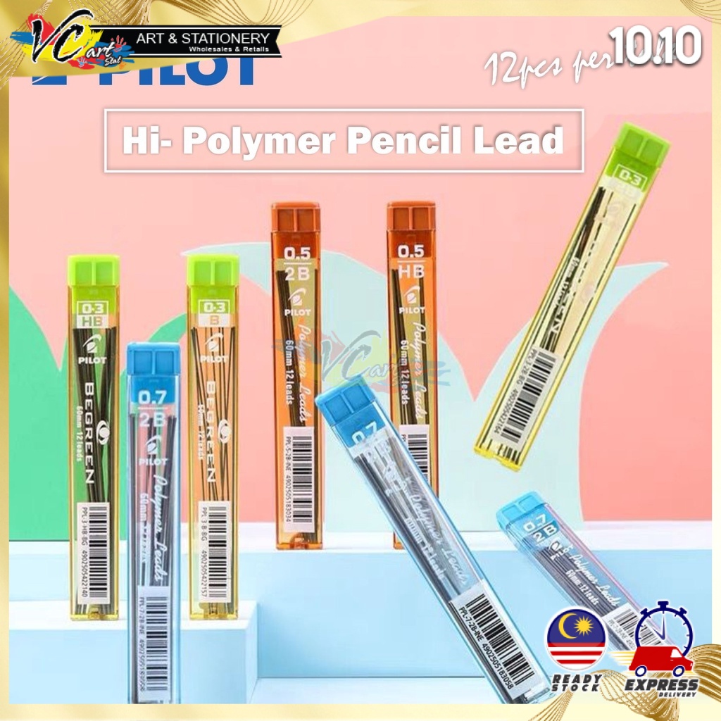 Pilot Hi Polymer Pencils Leads 2B Pencil Refill Pensel Picit Stationery ...