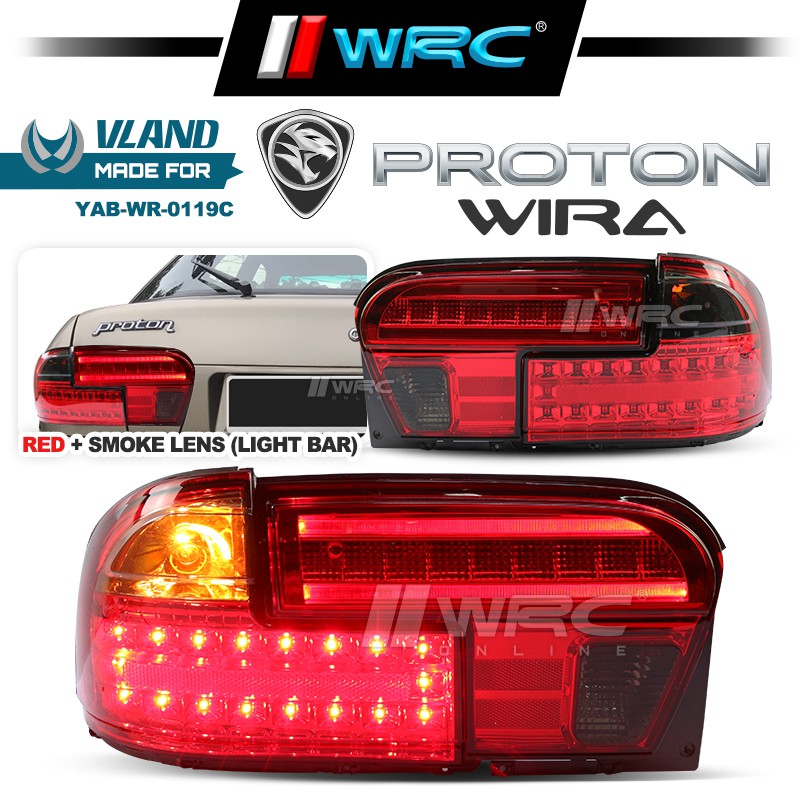 Vland Proton Wira Led + Light Bar Tail Lamp ( Red + Smoke ) ( 0119C ...