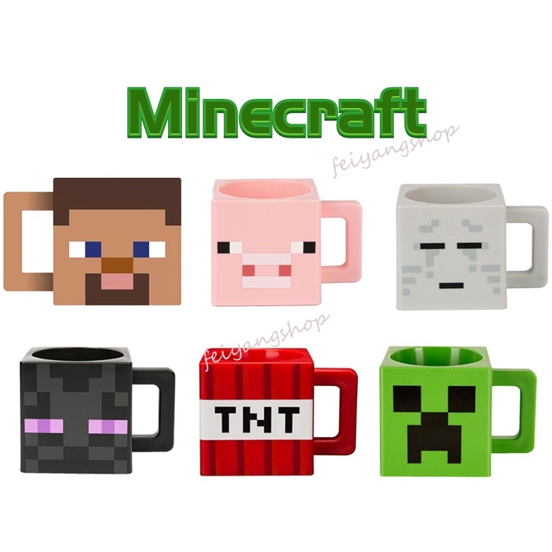 Minecraft Mugs Steve Ghast Enderman Creeper TNT Square HOBBY Game Plastic Water Cup Gift ...