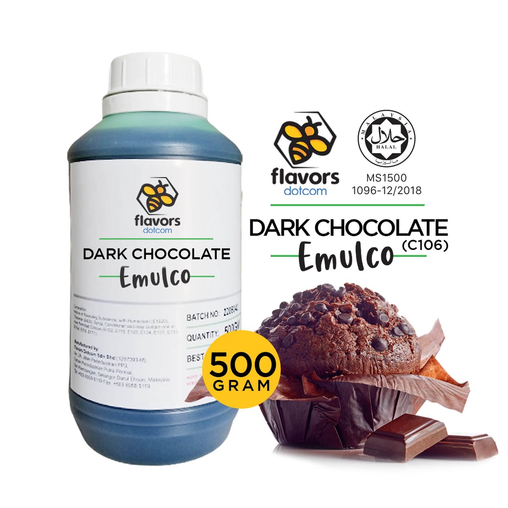 [HALAL] Flavors Dotcom - Dark Chocolate Emulco - C106 (500g) | Shopee ...