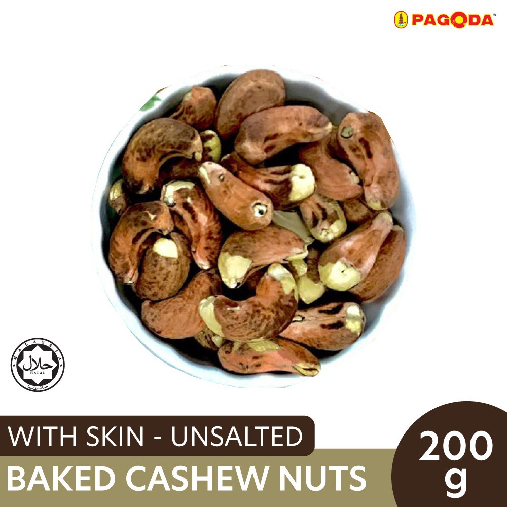 Pagoda Baked Cashew Nuts With Skin - Unsalted (200g) | Shopee Malaysia