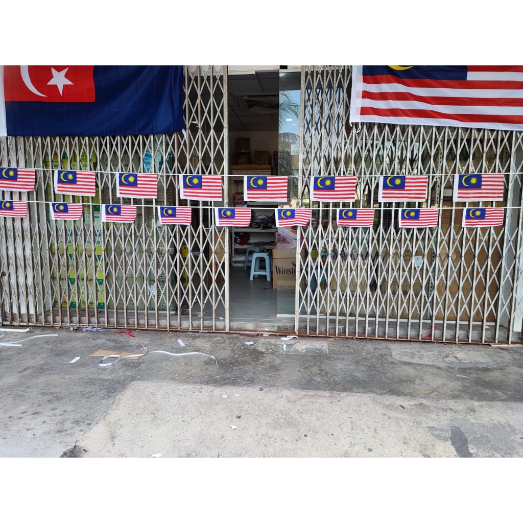 (Cotton) New Malaysia Flagline/Bunting Malaysia Flag/Bendera Malaysia ...