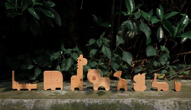 Wooden Animal Blocks Toy Set Pretend Play Early Learning | Shopee Malaysia