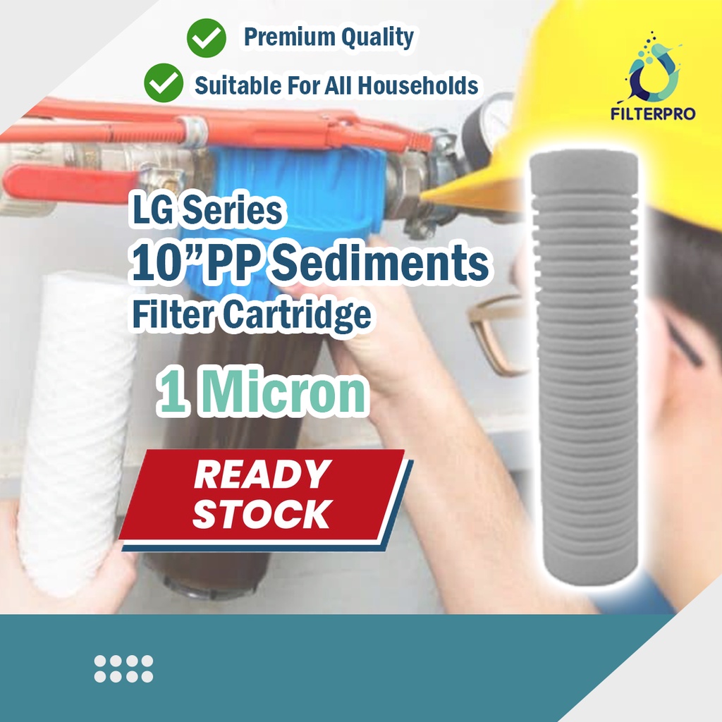 LG Series 10” PP Sediments Cleanwash Replacement Filter Cartridge 150g ...