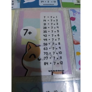 flashcard kad imbas saiz poket sifir bahagi 1-12 design animals cute ...