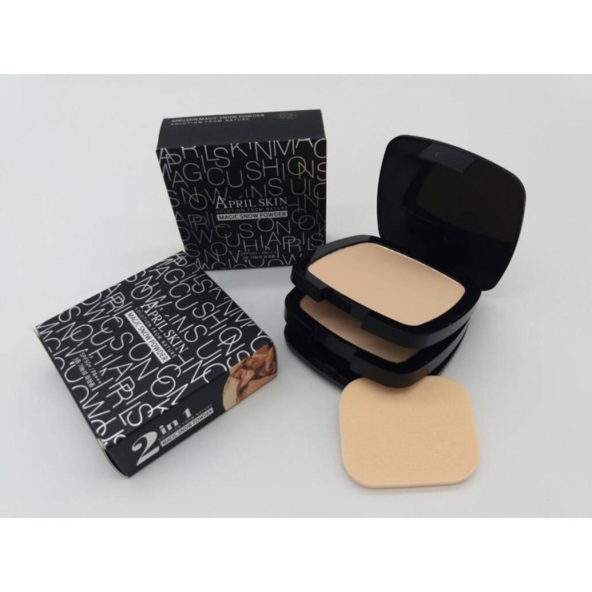 KOREA APRIL SKIN DOUBLE COMPACT POWDER MAGIC SNOW LONG LASTING DOUBLE ...